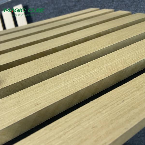 Quality Customized Sound Polyester Slatted Wood Acoustic Panels Flame Resistant for sale