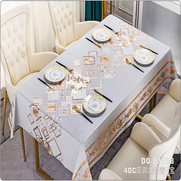 Quality Stain Resistant Tablecloth for Kitchen Table Cover Design PVC Rectangle for sale