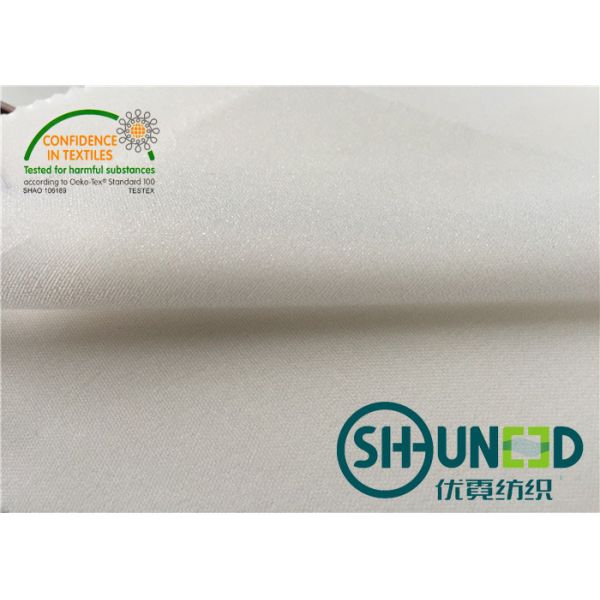 Quality Double Dot White Interlining Fabric Shringkage Resistant For Woven's Casual Shirt for sale