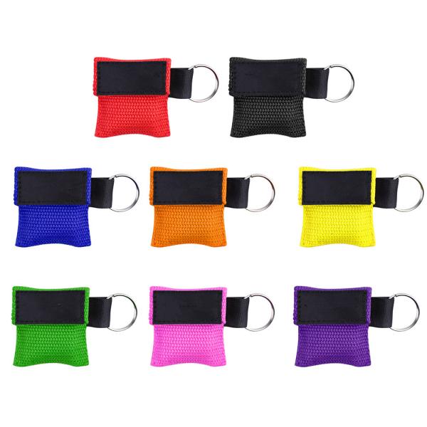 Quality Training First Aid CPR Face Shield Key chain bag pouch different color customize for sale