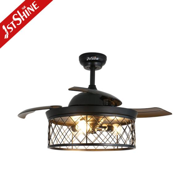 Quality 42 Inches Farmhouse Bedroom Invisible Ceiling Fan With Lights And Remote Control for sale