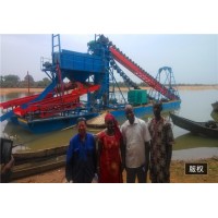 Quality Bucket Chain 4M Gold Diamond Dredger Gravity Separation Sand Gold Mining Dredge for sale