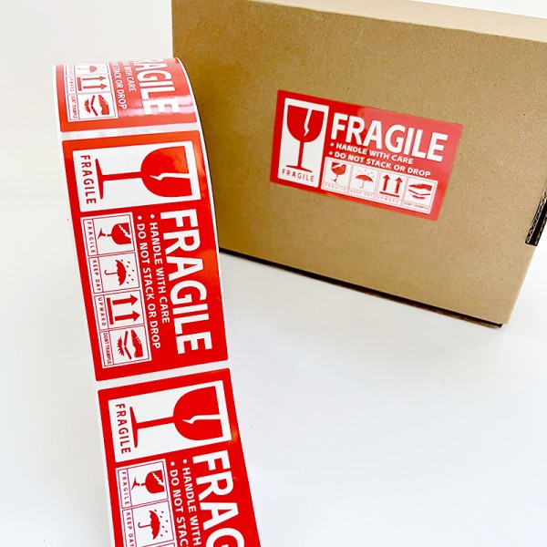 Quality Cheap Fragile Vinyl Sticker Shipping Warning Stickers Fragile Labels Roll for Package in Stock for sale