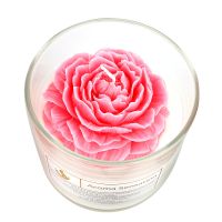 Quality Parties Glass Jar Scented Candle 3D Flower Home Decor Fragrance Candle Custom for sale