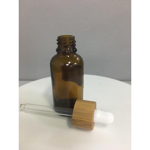 Quality Screw Cap 30ml Bamboo Cosmetic Packaging Boston Glass Dropper Bottle for sale