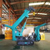 Quality 1.2t Mini Cranes 9.6kW Mobile Lift Hydraulic Spider Lifting Crawler Crane With Certification for sale