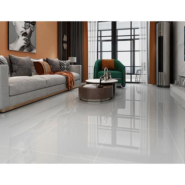 Quality 60x60cm Light Grey Polished Porcelain Floor Tile 9.5mm for sale
