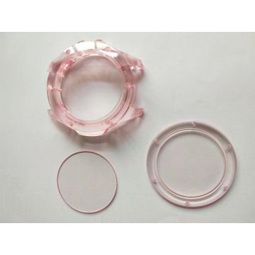 Quality Pink Sapphire Crystal Watch Case Polished Surface Wear Scratch Resistance for sale
