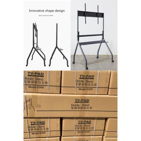 Quality Manual Adjustment TV Floor Stand 86inch Conference TV Cart With 220Lbs Capacity for sale