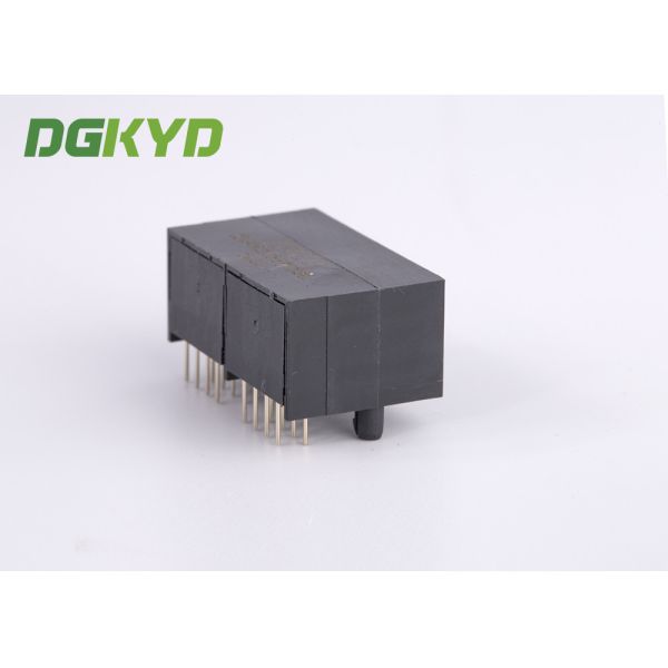 Quality Customized PBT black tab down 1 x 2 double port RJ45 keystone jack for sale