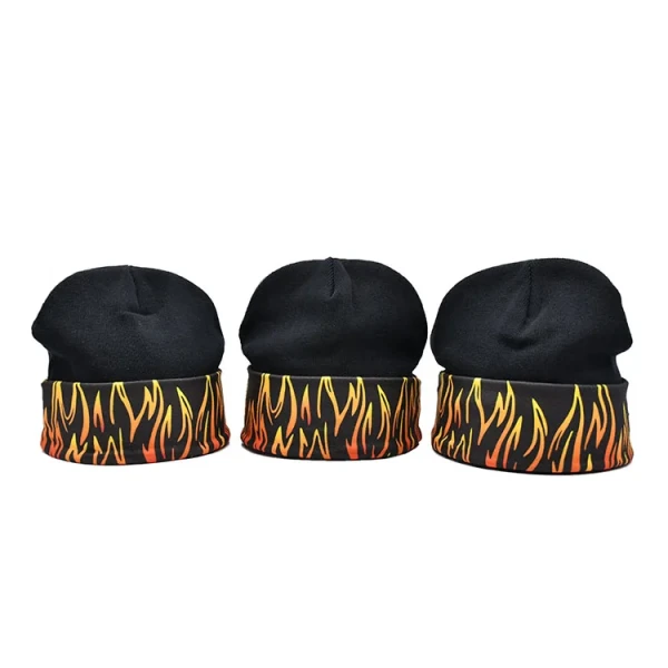 Quality 58CM Winter Circumference Knit Beanie Hats With Embroidery Pattern for sale
