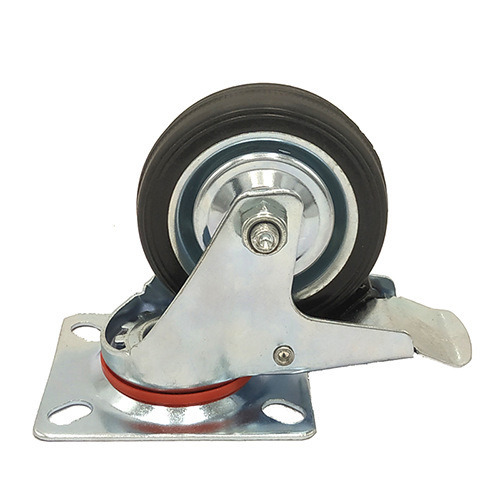 3inch 4inch 5inch to 8inch Black Rubber Furniture Industry Trolley Barrow Caster Wheel