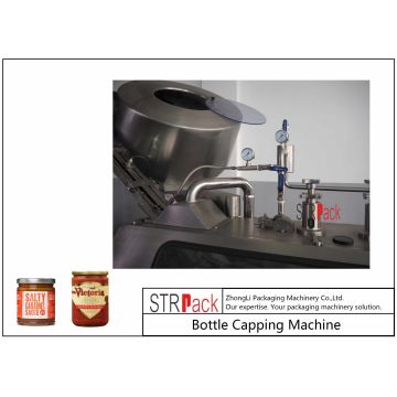 Quality Sauces Jam Glass Bottle Capping Machine , Twist Off Cap Vacuum Lug Capping for sale