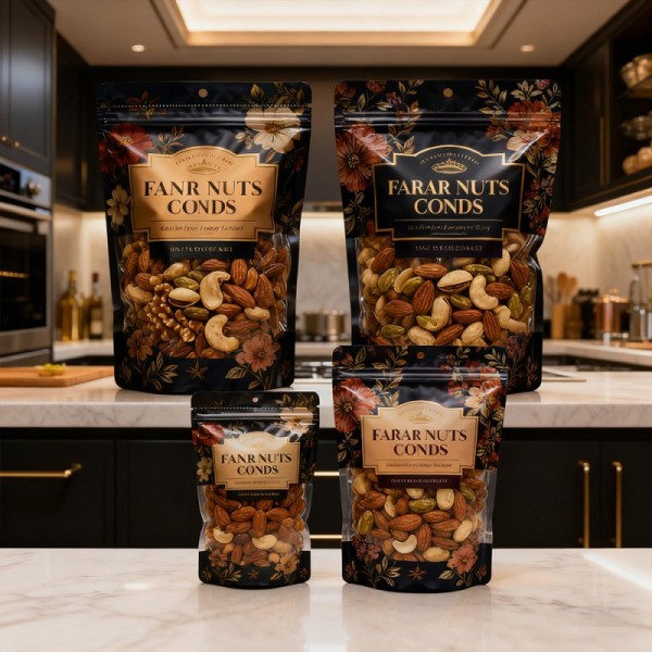Quality Customized Color Printed Moisture Proof Food Grade Packaging Bag Repeated Sealing Various Flavors Nut Snack MylarBag Window for sale