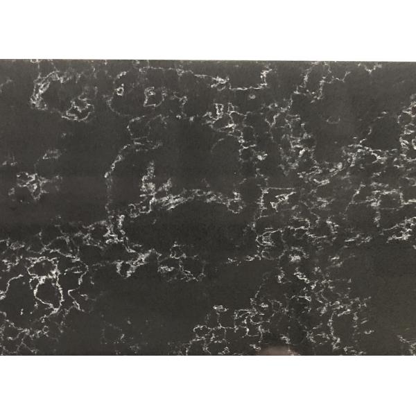 Quality Black Carrara Artificial Quartz Stone Heat Resistance Easy To Clean for sale