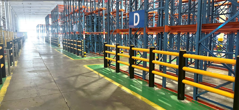 Flexible Pedestrian Barrier  Anti-Collision Guardrails Warehouse Safety Barrier Traffic Guardrails