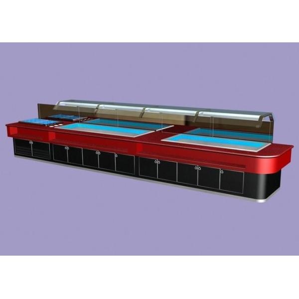 Quality Marble Sushi Salad Bar Counter 400L with LED Light , Commercial Buffet Equipment for sale