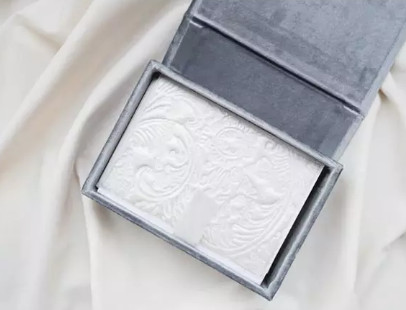 Quality Magnetic Velvet Jewelry Packaging Box CMYK Embossing With Ribbon for sale