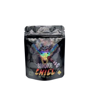Quality Glossy Black Reusable Foil Lined Ziplock Holographic Packaging Bags For Flower for sale