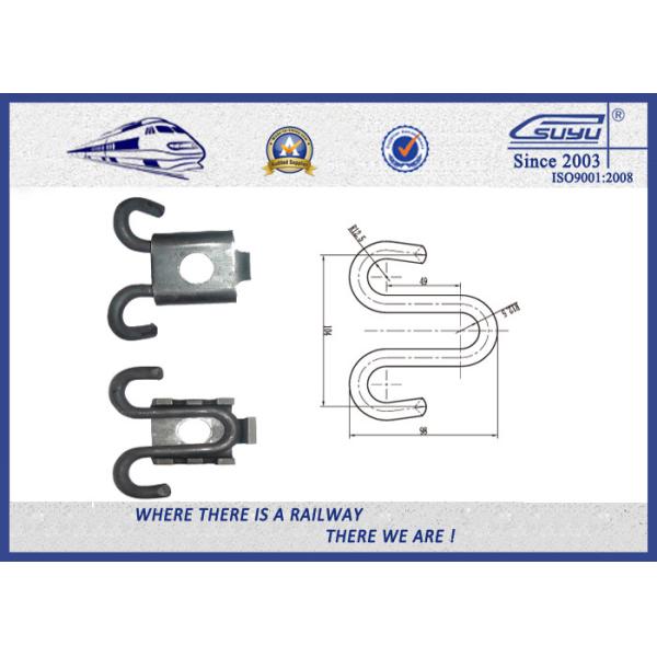 Quality Custom Elastic Rail Spring Steel Clip / Btumen Railway Clips for sale