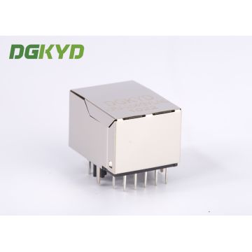 Quality Single Port RJ45 With Integrated Magnetics Modular Jack 1000 Base G/Y LED for sale