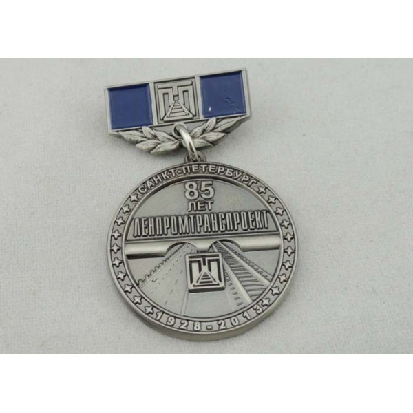 Quality 32mm Zinc Alloy Custom Medal Awards Soft Enamel , Antique Nickel Plating for sale