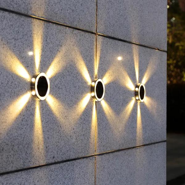 Quality Outdoor Solar Stair Step Deck Lighting with 90lm/w Efficiency Led Round Ground for sale