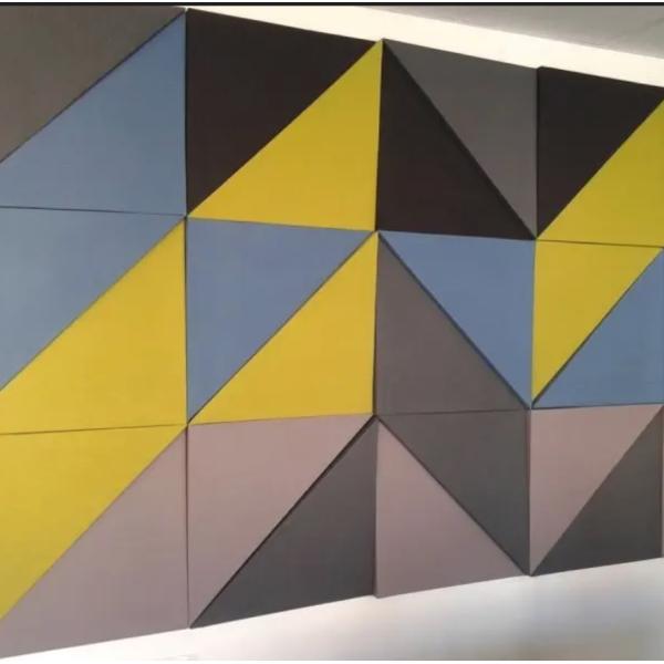 Quality Acoustic Triangle Textile Fabric Wrapped Sound Panels Interior Decorated Wall Material for sale