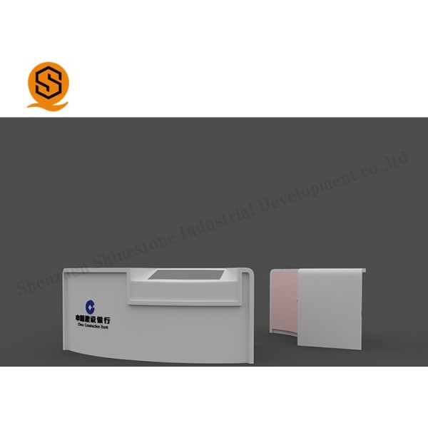 Quality OEM Logo Solid Surface Reception Desk Bank Reception Counter for sale