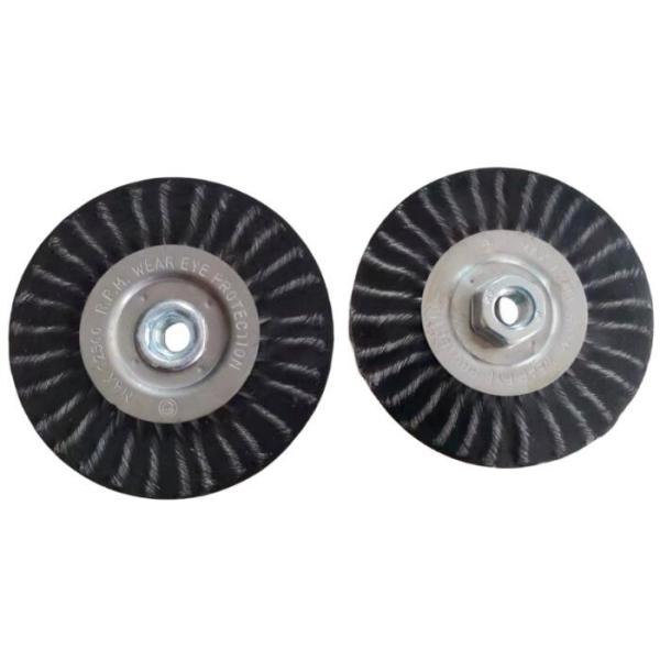 Quality 150mm Polyflex Encapsulated Threaded Knot Wheel Brushes for Rust Removal for sale