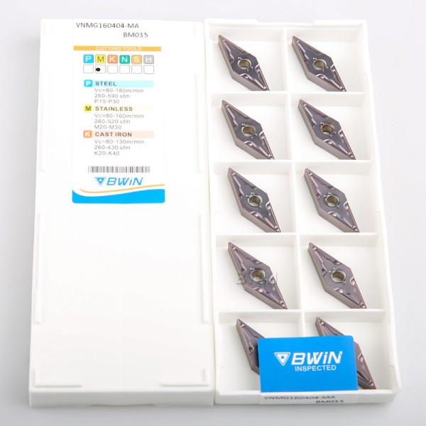 Quality Vnmg 160408 Tungsten Carbide Inserts Turning Cutter CVD Coating for sale