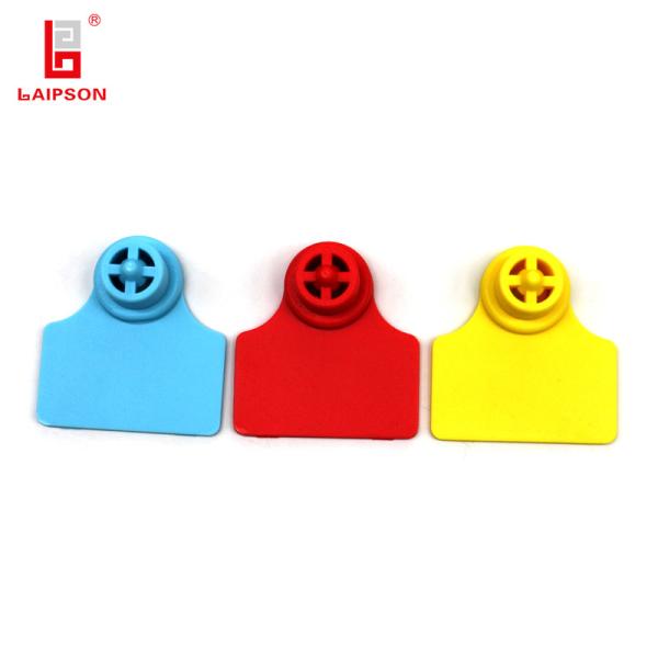Quality 34mm TPU Veterinary Visual Two Pieces Identification Ear Tag For Pig Sheep Farm for sale