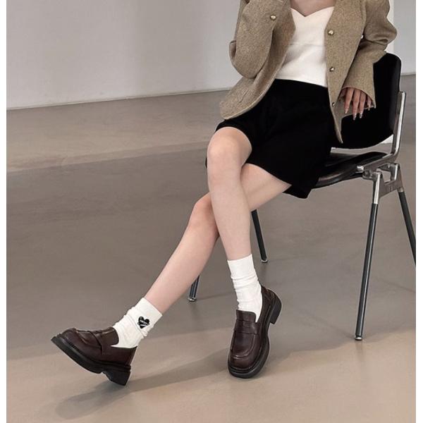 Quality Retro Small Lacquer Leather School Shoes Versatile Thick Soled Loafers for sale