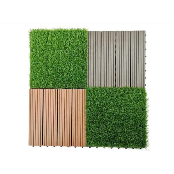 Quality Commercial Artificial Grass Turf Tile Interlocking Design 3/8 inch Gauge DIY Pet for sale