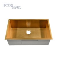Quality CUPC Gold PVD Nano 1 Bowl Stainless Steel Kitchen Sink for sale