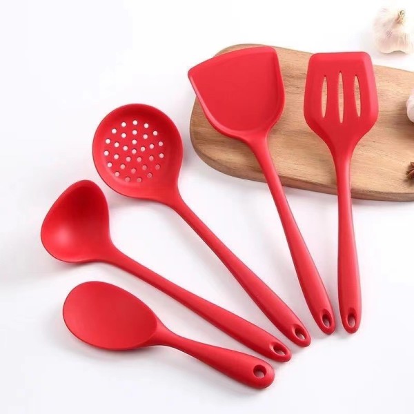 Quality 5PCS Silicone Spatula and Spoon Set | Food Grade Heat Resistant Kitchen Utensil Set Wholesale | OEM ODM Custom Factory for sale