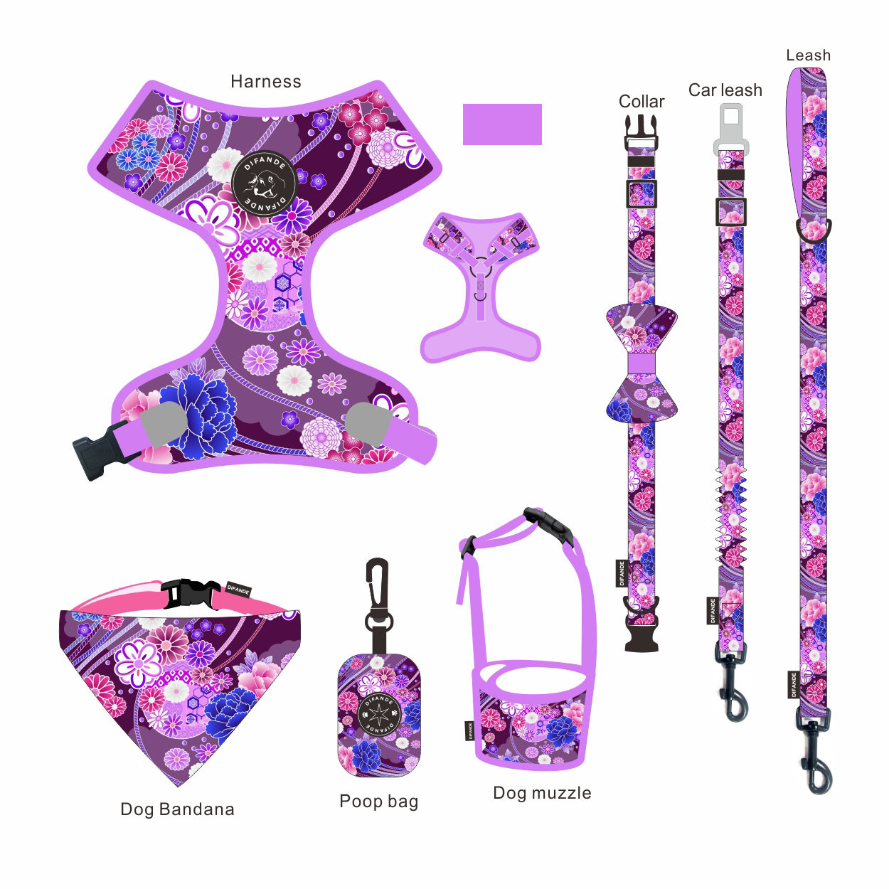 Quality ultra Comfort Collar Leash Harness Set for sale