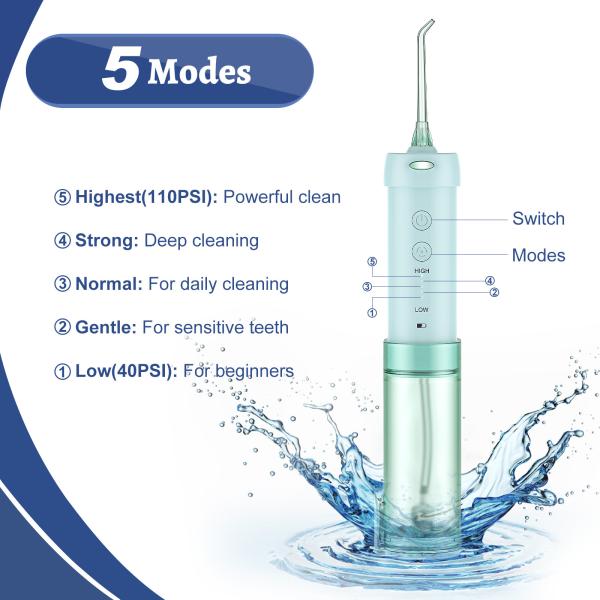 Quality IPX7 Retractable oral irrigator Water Flosser Professional Cordless Dental Mini for sale