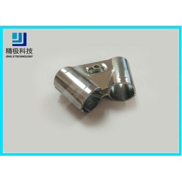 Quality Oblique Double Chrome Pipe Connectors Clamp Clip Lean Tube For Floor Display for sale