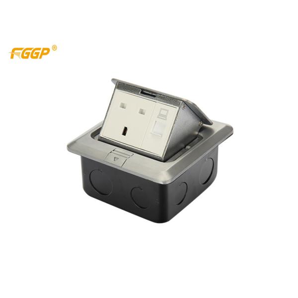 Quality Silver Panel GCC Certificate Pop Up Floor Socket 13A 250V UK Standard For Hotel for sale