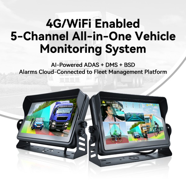 Quality 4G/WiFi 5 - Channel AI Vehicle Monitoring System | ADAS + DMS + BSD Alarms | Cloud - Connected for Fleet Management for sale