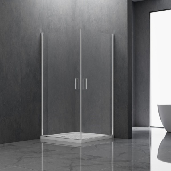 Quality Rotating Doors Frameless Square Tempered Glass Shower Enclosure for sale