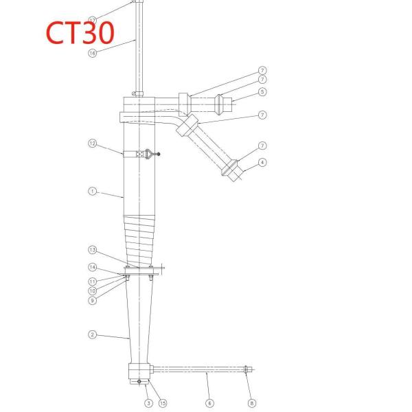 Quality CT30 and CT60 Stainless Steel Ceramic Lined Hydrocyclone After-sales Service Yes for sale
