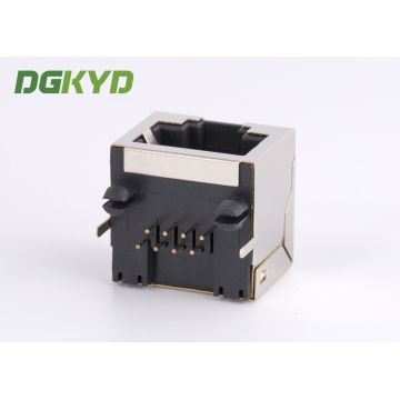 Quality 1x1 Right Angle 8p8c RJ45 shielded Connector without internal transformer for sale