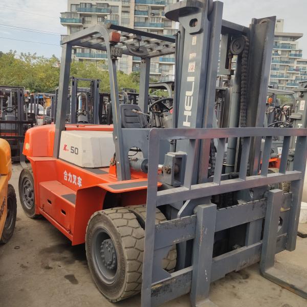 Quality Second Hand 5 Tons Forklift with Heli Isuzu Engine Rated Lifting Capacity 3 Tons for sale
