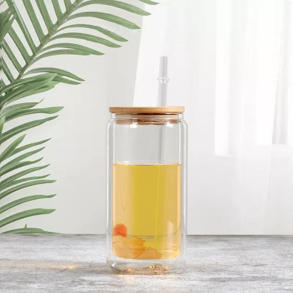 Quality Stylish Modern Design Glass Mason Bottle Glass Iced Coffee Cups With Lids Glass for sale