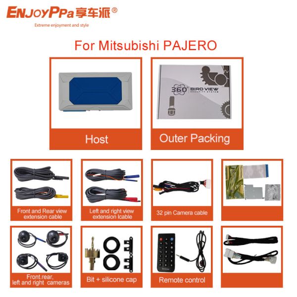 Quality 1080P 360 Car Camera System For Mitsubishi Pajero With Waterproof Night Vision Cameras for sale