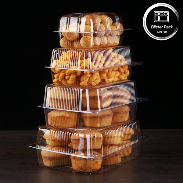 Quality Disposable Plastic Pastry Box for Baking Cake Convenient and Eco Friendly for sale