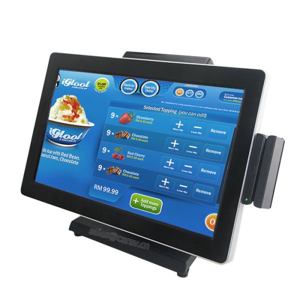 Quality Ce 1366*768 Android POS System Point Of Sale Cash Register Built In VFD Display for sale