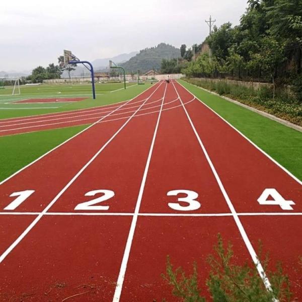 Quality 10mm-15mm Height Red Artificial Grass for Badminton Running Way and Track Sport for sale